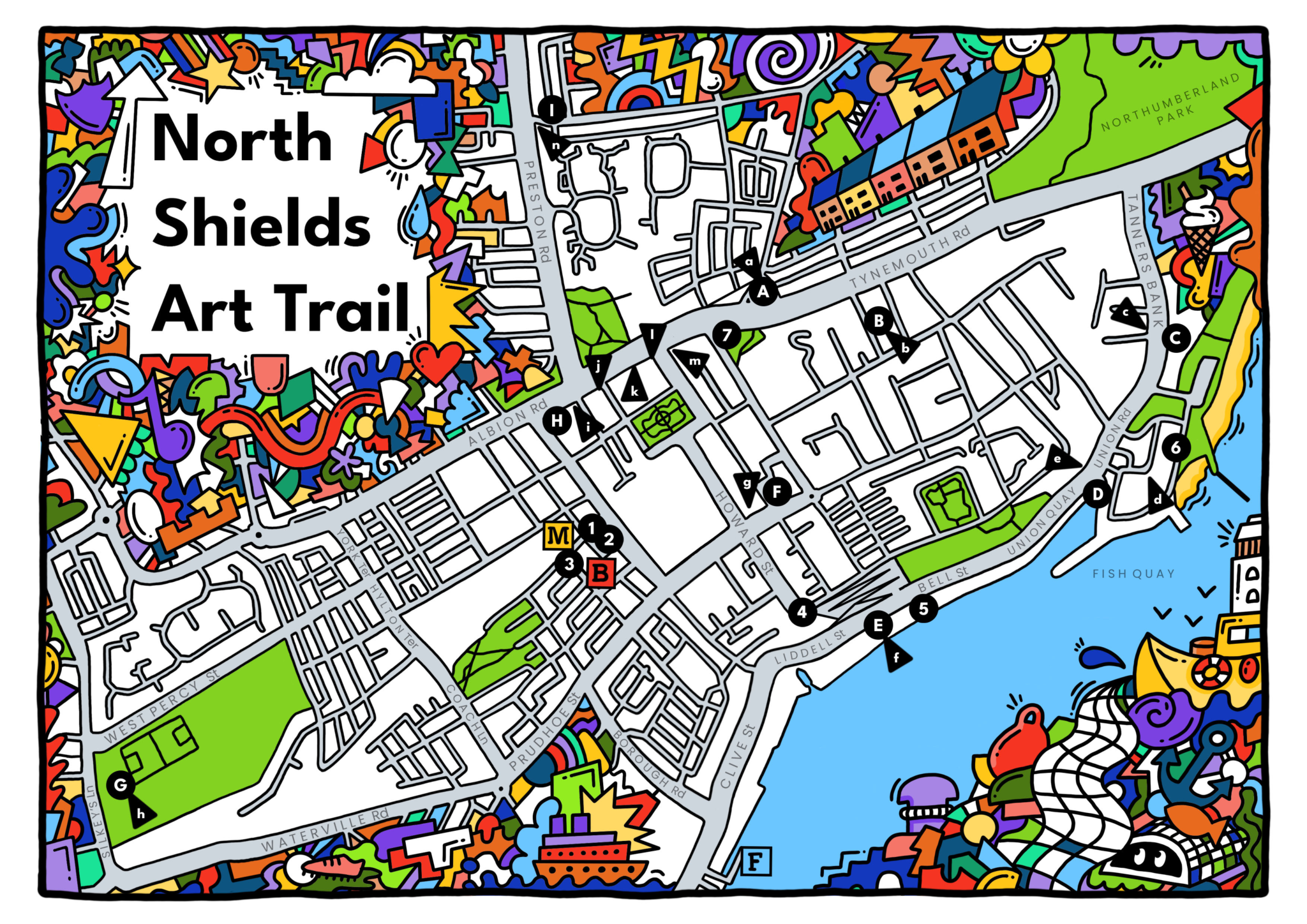 North Shields Art Trail – Elevation NS800 Murals & Public Art Map ...